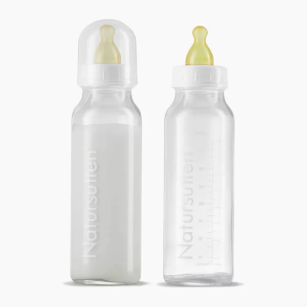 Glass Baby Feeding Bottle with Natural Rubber Nipple*Natursutten Store ...