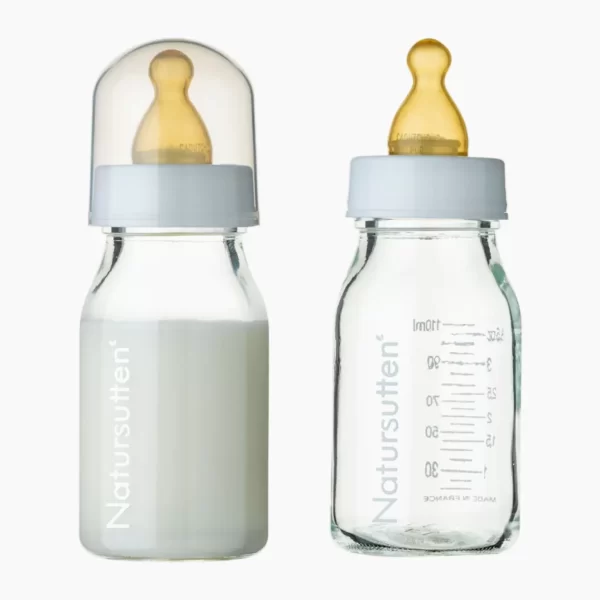 Glass Baby Feeding Bottle with Natural Rubber Nipple*Natursutten Store ...